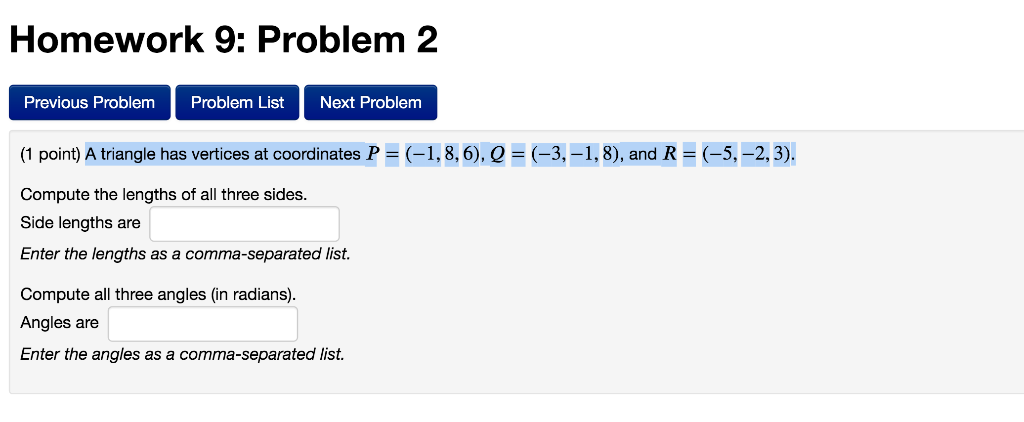 Solved Homework 9: Problem 2 Previous Problem Problem List | Chegg.com