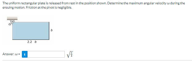 Solved The uniform rectangular plate is released from rest | Chegg.com