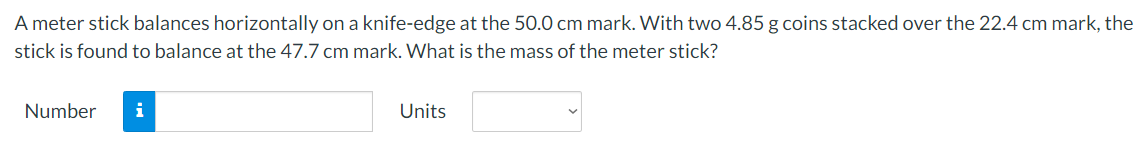 Solved A meter stick balances horizontally on a knife-edge | Chegg.com