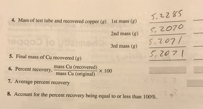 Experiment 28 Report Sheet Chemistry of Copper Desk | Chegg.com