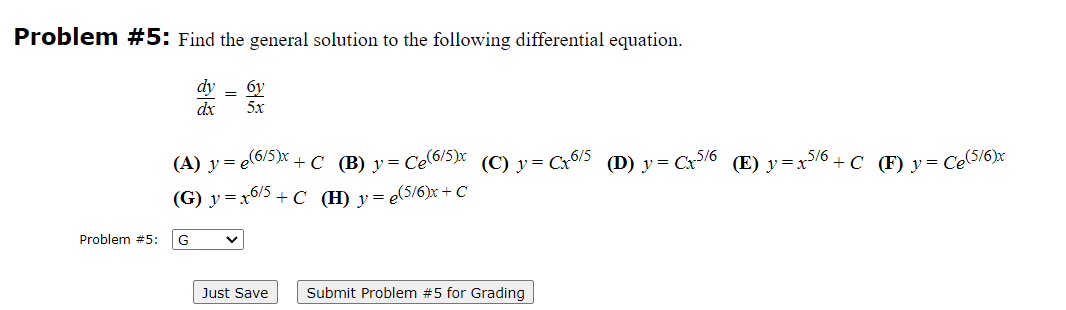 Solved Problem \#5: Find the general solution to the | Chegg.com