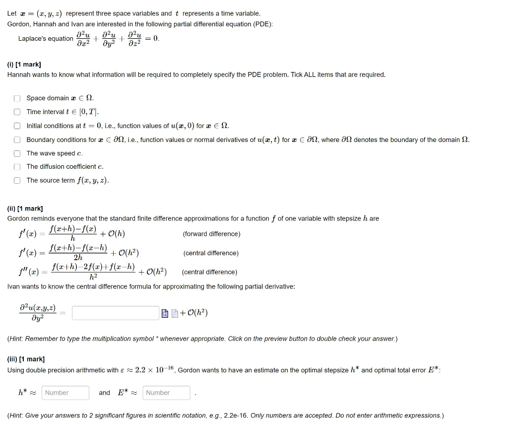 Solved Let I=(x, y, z) represent three space variables and t | Chegg.com