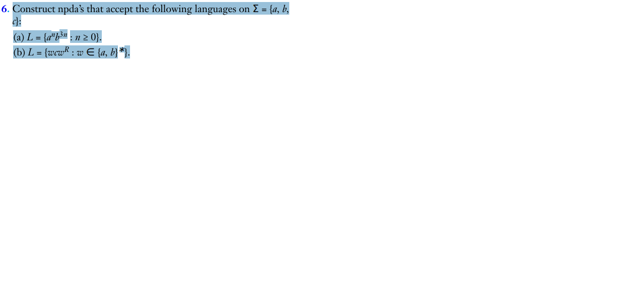Solved Construct npda's that accept the following languages | Chegg.com