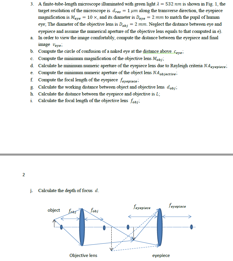 - o 3. A finite-tube-length microscope illuminated | Chegg.com
