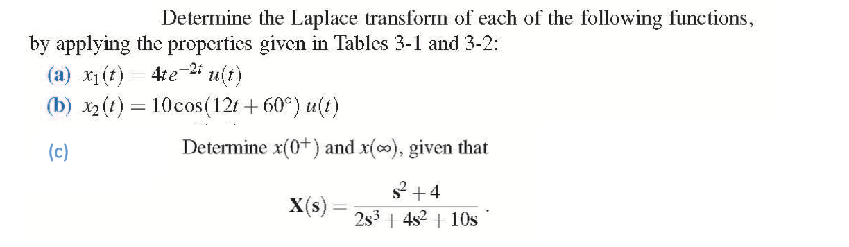 Solved Determine the Laplace transform of each of the | Chegg.com