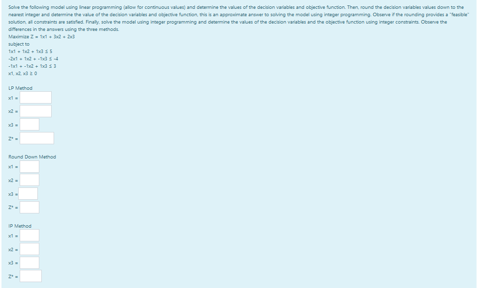 Solved Solve the following model using linear programming | Chegg.com