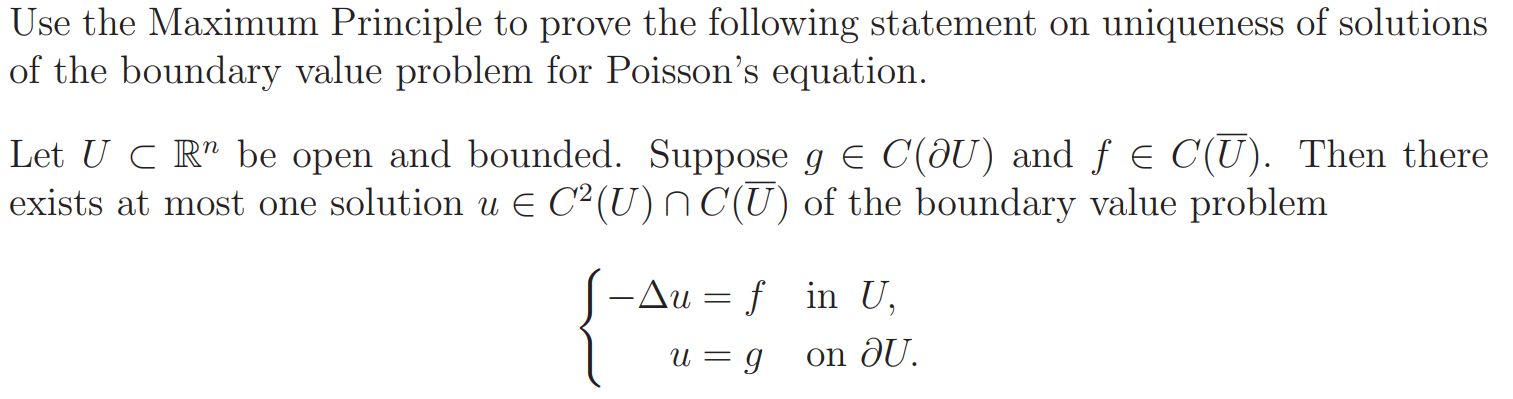 Solved Use the Maximum Principle to prove the following | Chegg.com