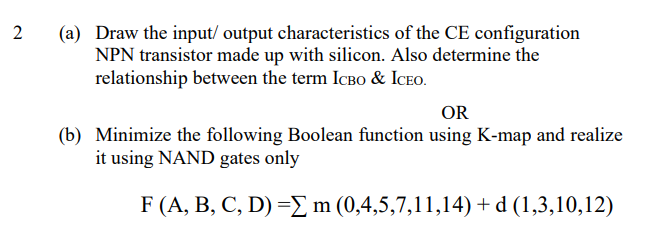 Solved 2 (a) Draw the input/output characteristics of the CE | Chegg.com