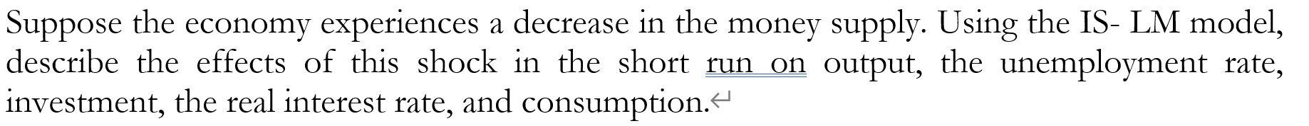 Solved Suppose The Economy Experiences A Decrease In The Chegg