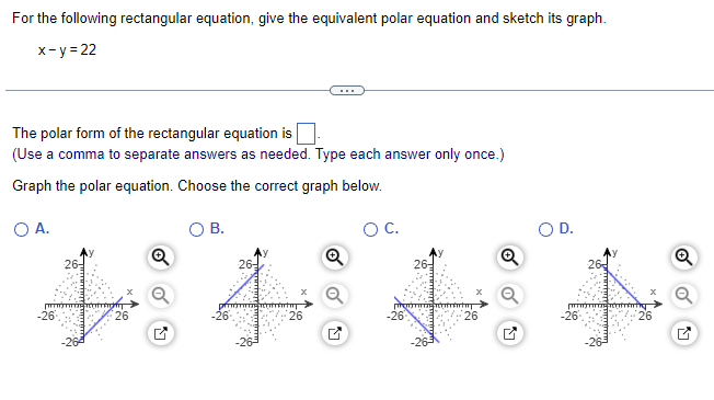 Solved For the following rectangular equation, give the | Chegg.com