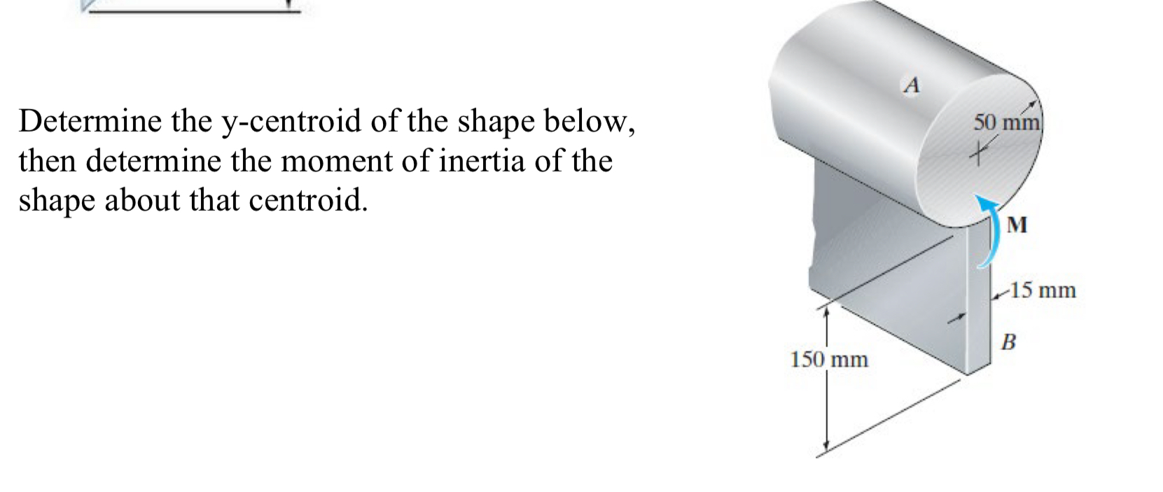 Solved Determine the \( ﻿y \)-centroid of the shape below, | Chegg.com