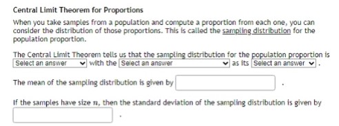 Solved Central Limit Theorem for Proportions When you take | Chegg.com
