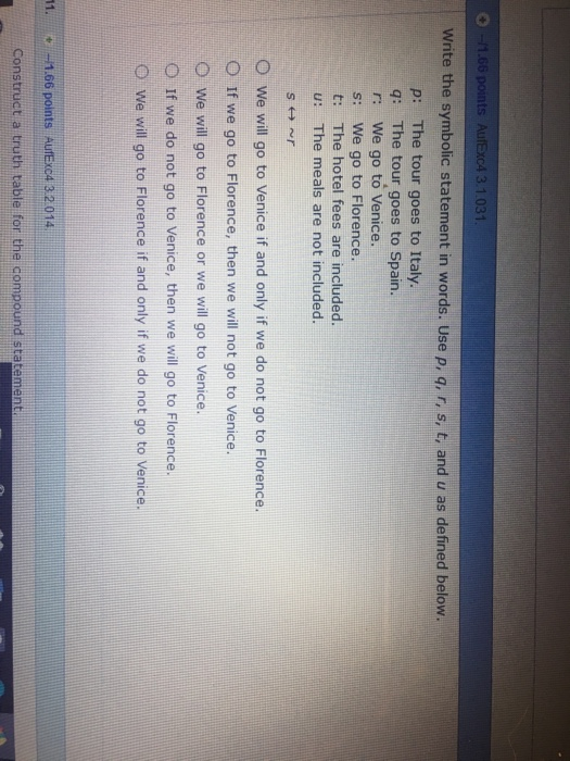 Solved Write the symbolic statement in words. Use p, q, r, | Chegg.com