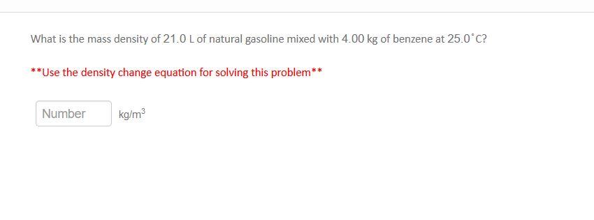 Solved What is the mass density of 21.0 L of natural | Chegg.com