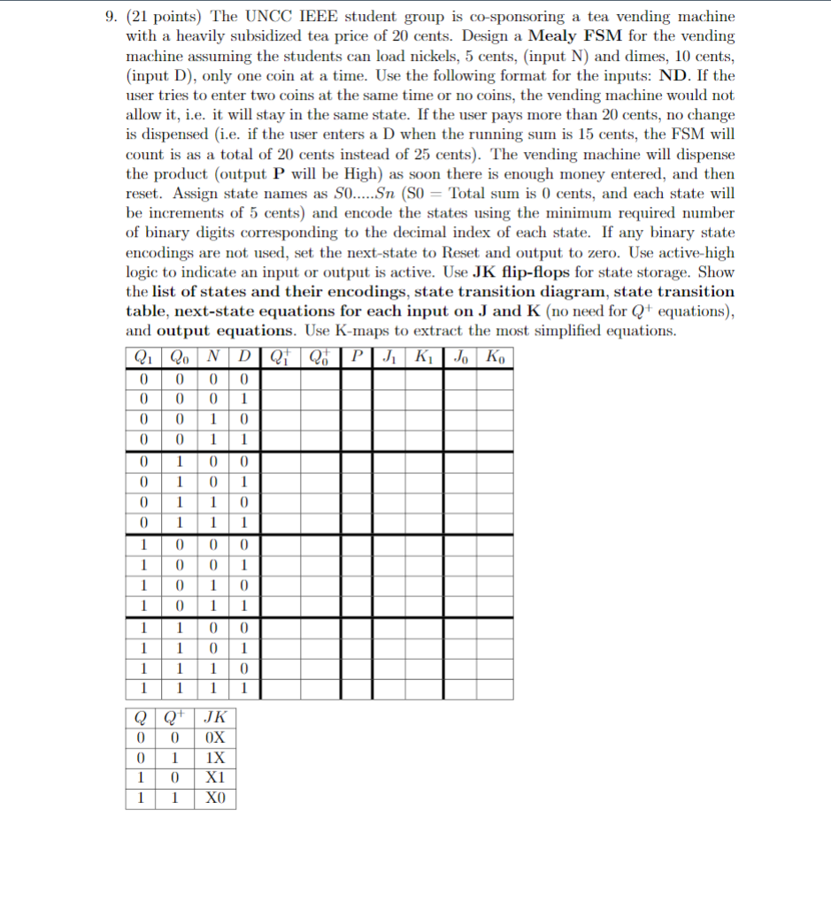 9. (21 points) The UNCC IEEE student group is | Chegg.com
