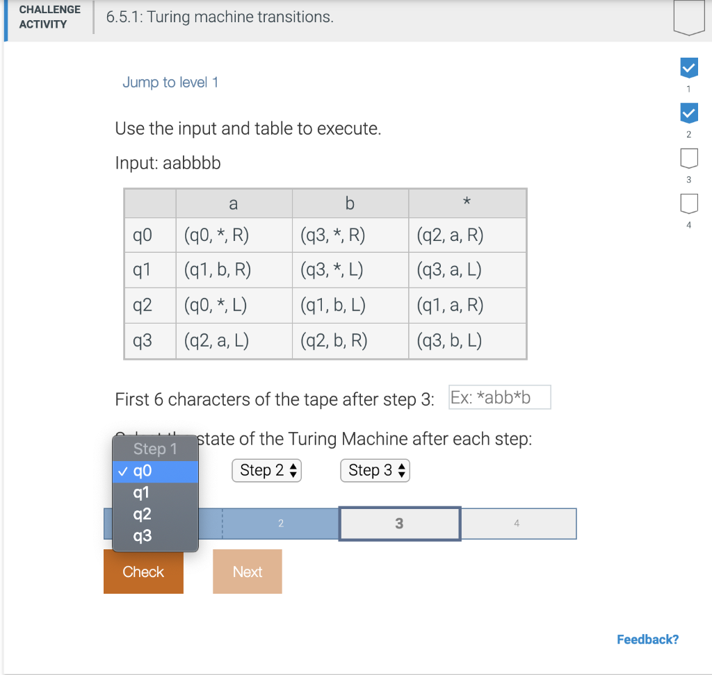 1 CHALLENGE ACTIVITY 6.5.1: Turing machine | Chegg.com