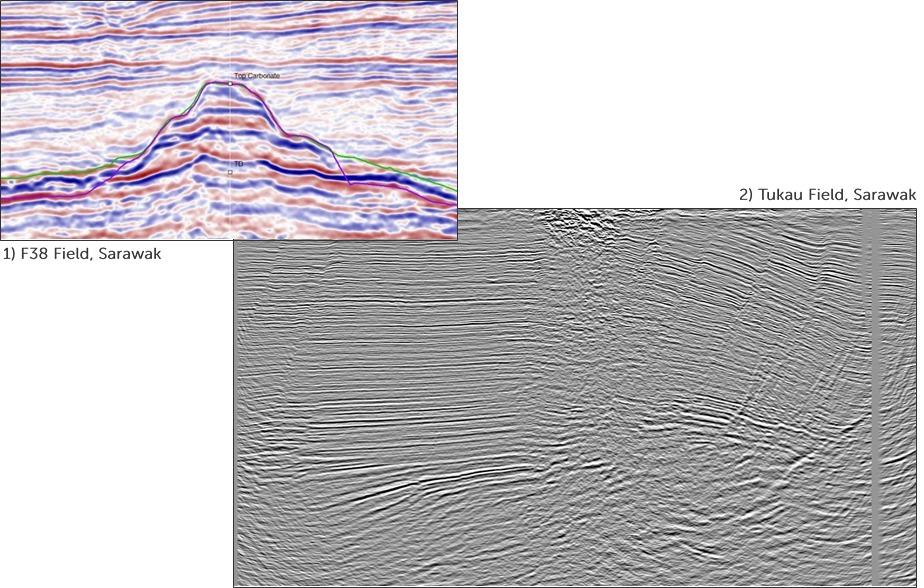 Solved Top Carbonate 2) Tukau Field, Sarawak 1) F38 Field, | Chegg.com