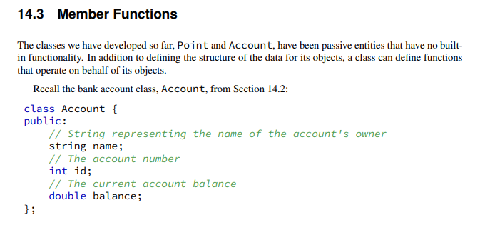 Solved C++ please Example of account class below | Chegg.com