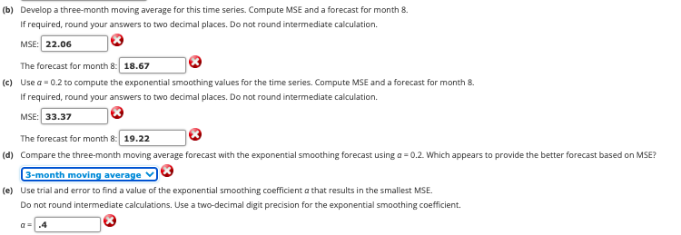 Solved Consider the following time series data:(b) Develop a | Chegg.com