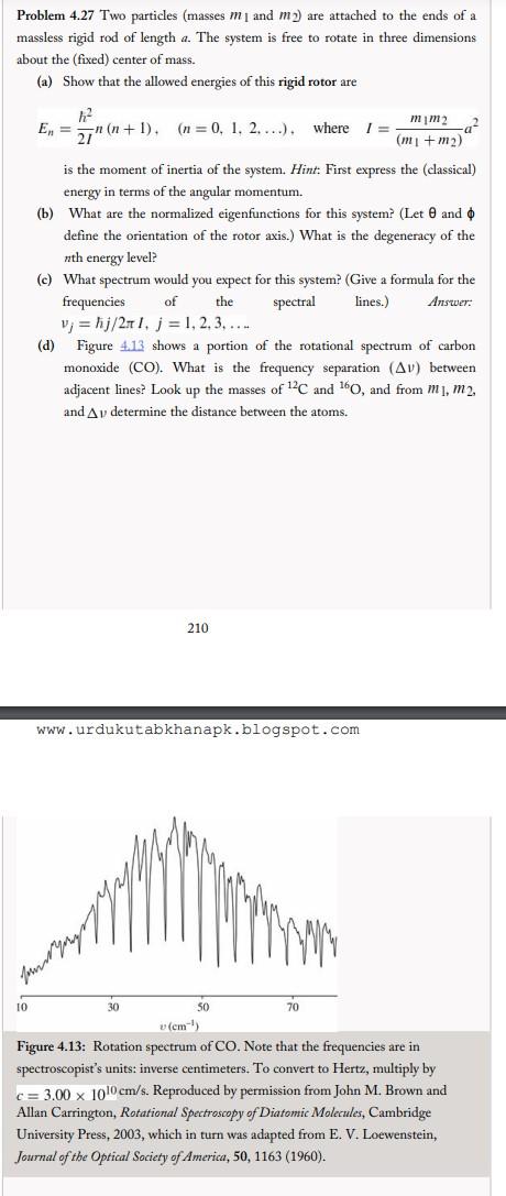 Solved Problem 4.27 Two particles (masses m1 and m2 ) are | Chegg.com