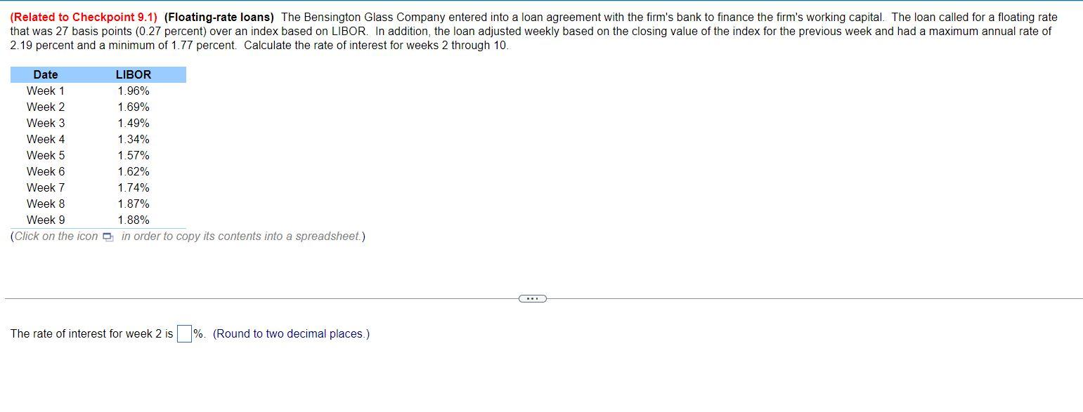 Solved 2 19 Percent And A Minimum Of 1 77 Percent Calculate Chegg