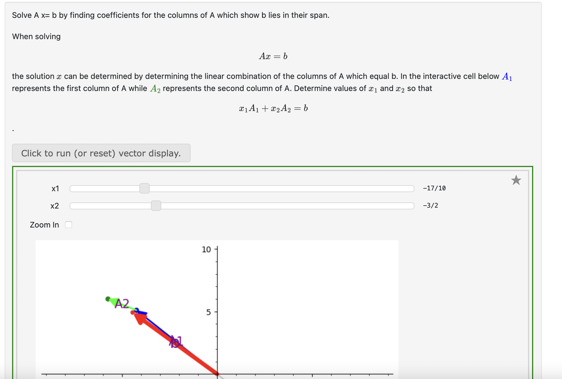 Solved Solve Ax=b by finding coefficients for the columns of | Chegg.com