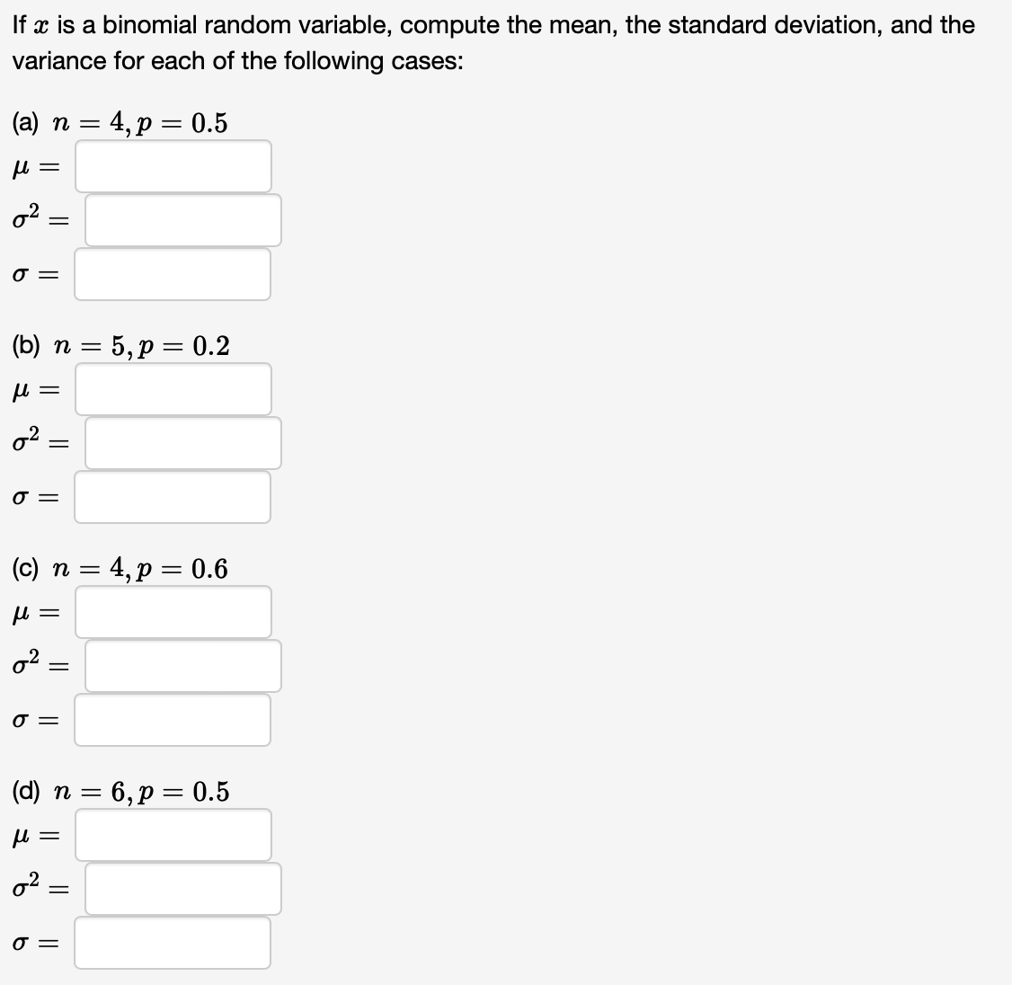 Solved If x ﻿is a binomial random variable, compute the | Chegg.com