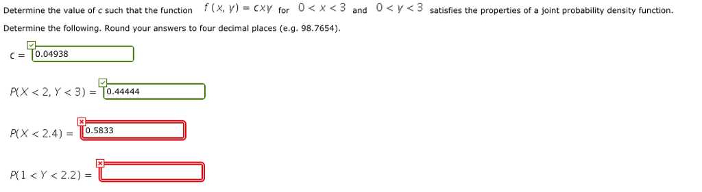 Solved Determine the value of c such that the function f x, | Chegg.com