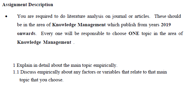Solved Assignment Description You are required to do | Chegg.com