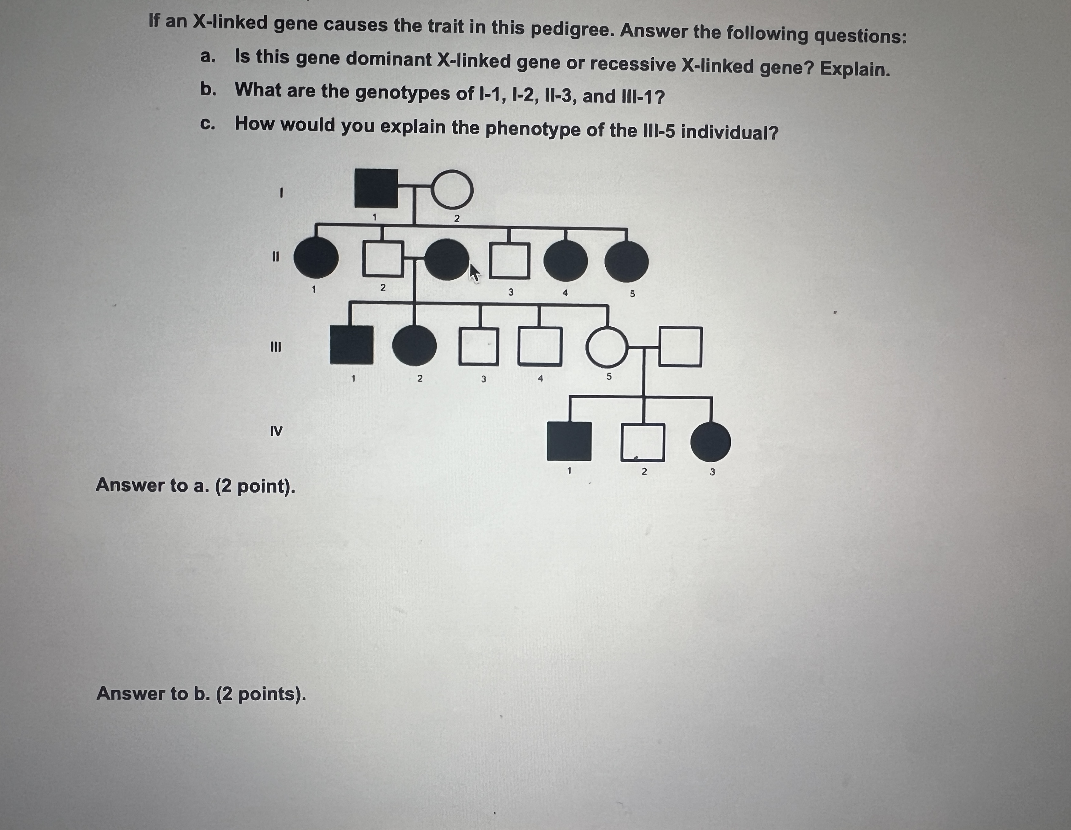 Solved If an X-linked gene causes the trait in this | Chegg.com