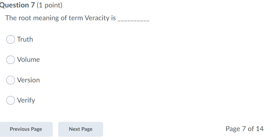 Solved Question 7 (1 point) The root meaning of term | Chegg.com