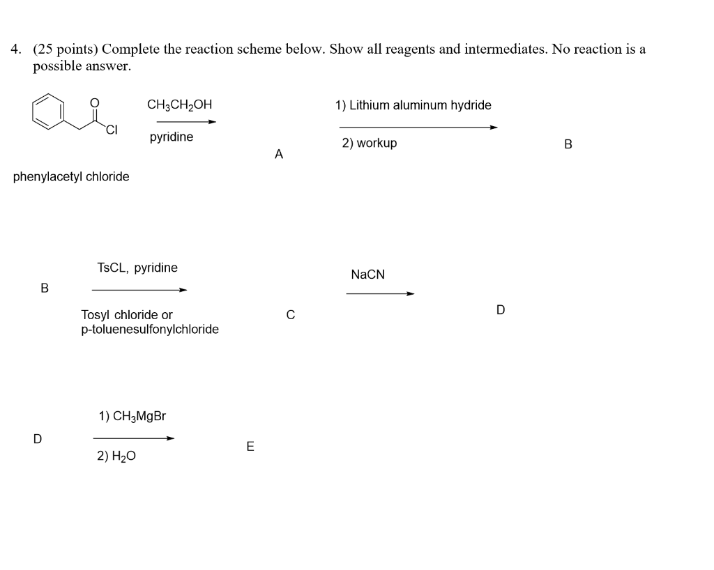 Solved 1. (10 points) Complete the reaction scheme below. | Chegg.com