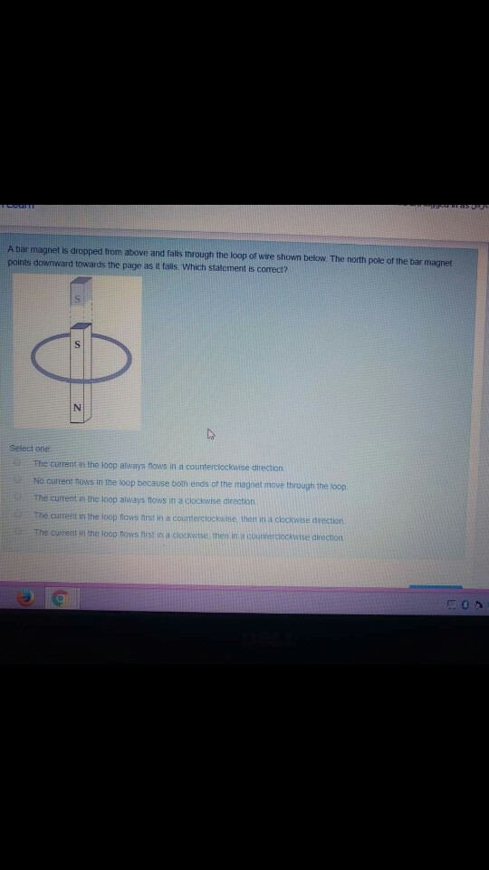 Solved A bar magnet is dropped from above and falls through | Chegg.com