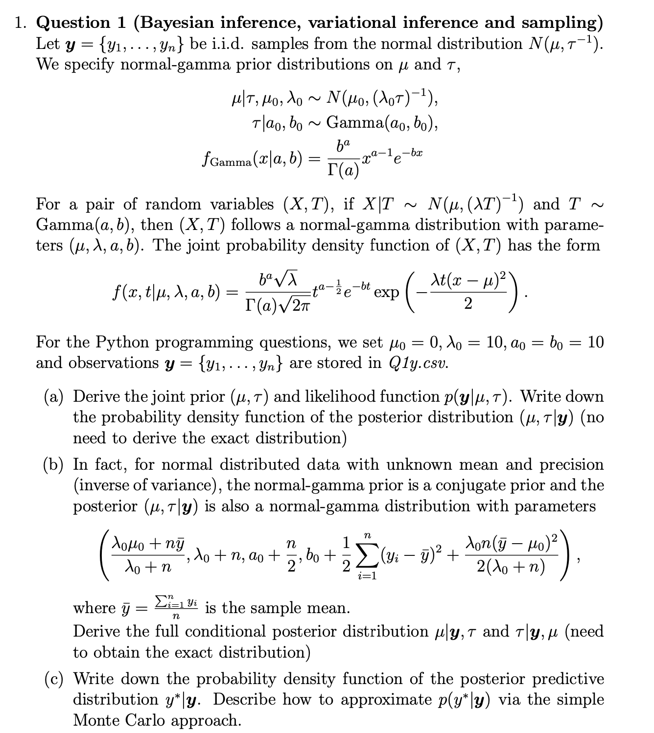 Solved Question 1 (Bayesian inference, variational inference | Chegg.com Solved Question 1 (Bayesian inference, variational inference | Chegg.com