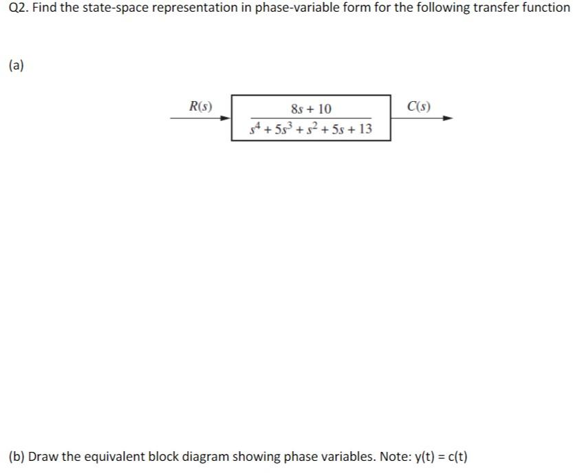 Solved Q2. Find the state-space representation in | Chegg.com