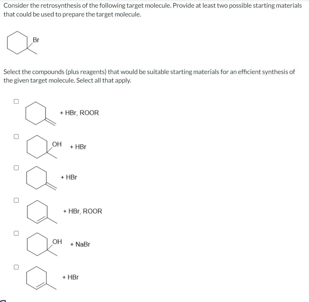 Solved Consider the retrosynthesis of the following target | Chegg.com