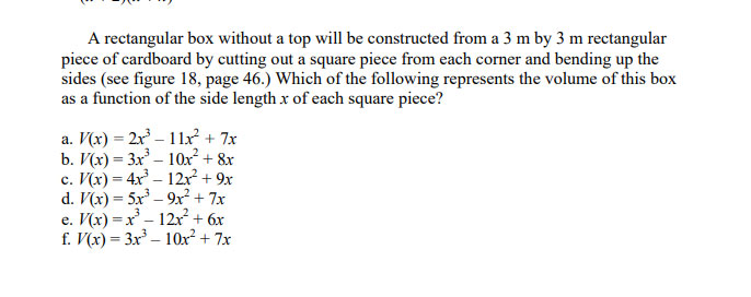 Solved A rectangular box without a top will be constructed | Chegg.com