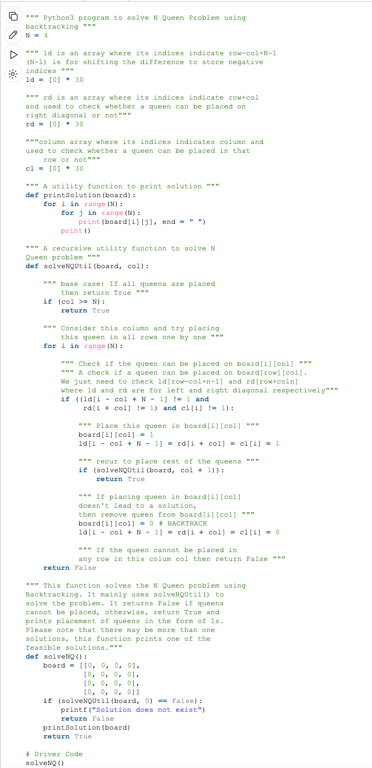 Solved #Number of queens print ("Enter the number of | Chegg.com