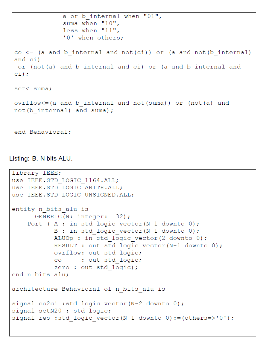 Solved 1. Create the MSB ALU synthesizing the code provided | Chegg.com
