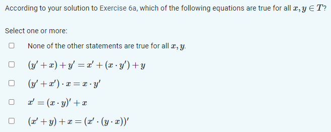 Solved a. Consider a Boolean algebra over a set T. For each | Chegg.com