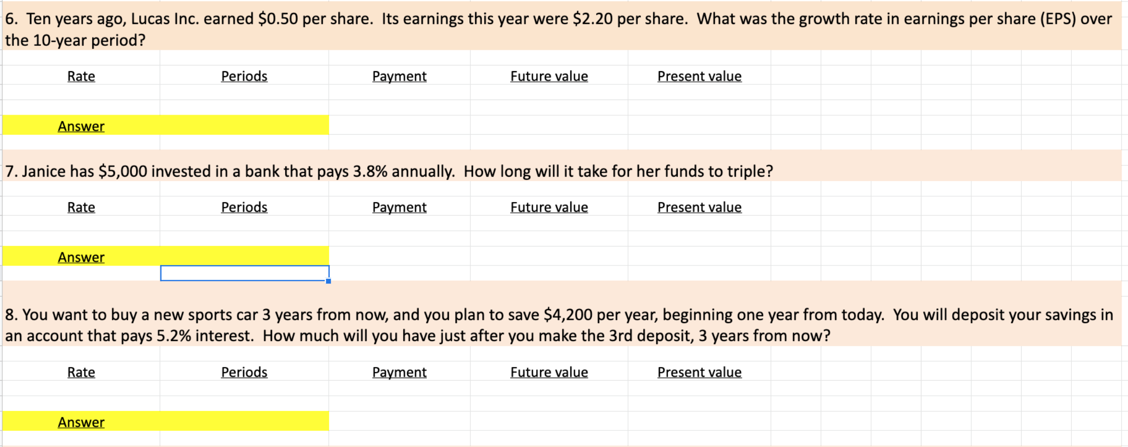 Solved Can someone show me the correct excel formula to | Chegg.com