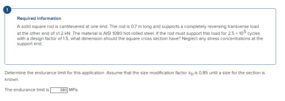Solved Required information A solid square rod is | Chegg.com