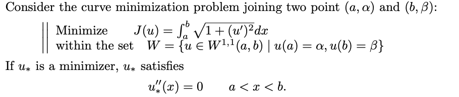 Solved Consider the curve minimization problem joining two | Chegg.com