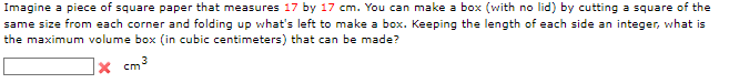 Solved Imagine a piece of square paper that measures 17 by | Chegg.com