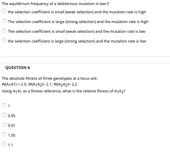Solved The equilibrium frequency of a deleterious mutation | Chegg.com