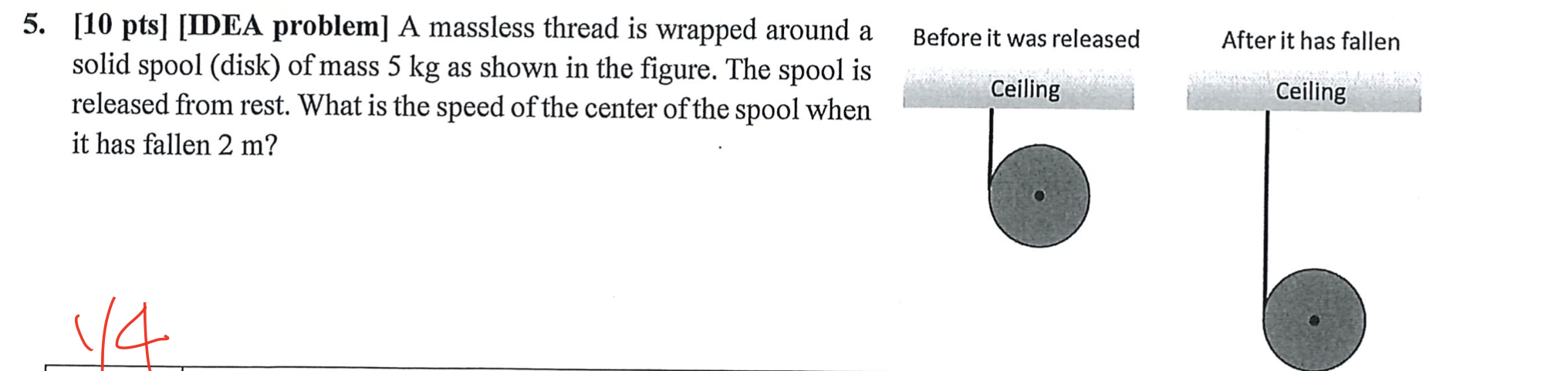 Solved 5. [10 pts] [IDEA problem] A massless thread is | Chegg.com