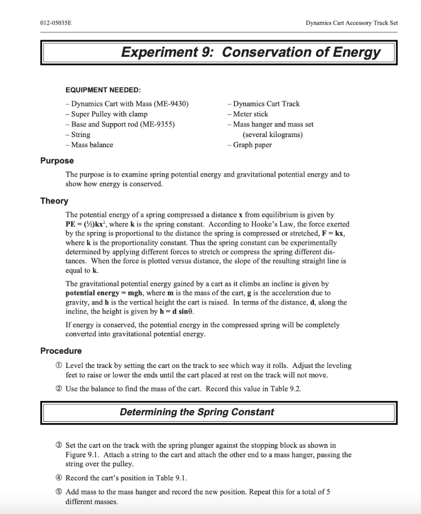 Solved Dynamics Cart Accessory Track Set 012-05035E | Chegg.com