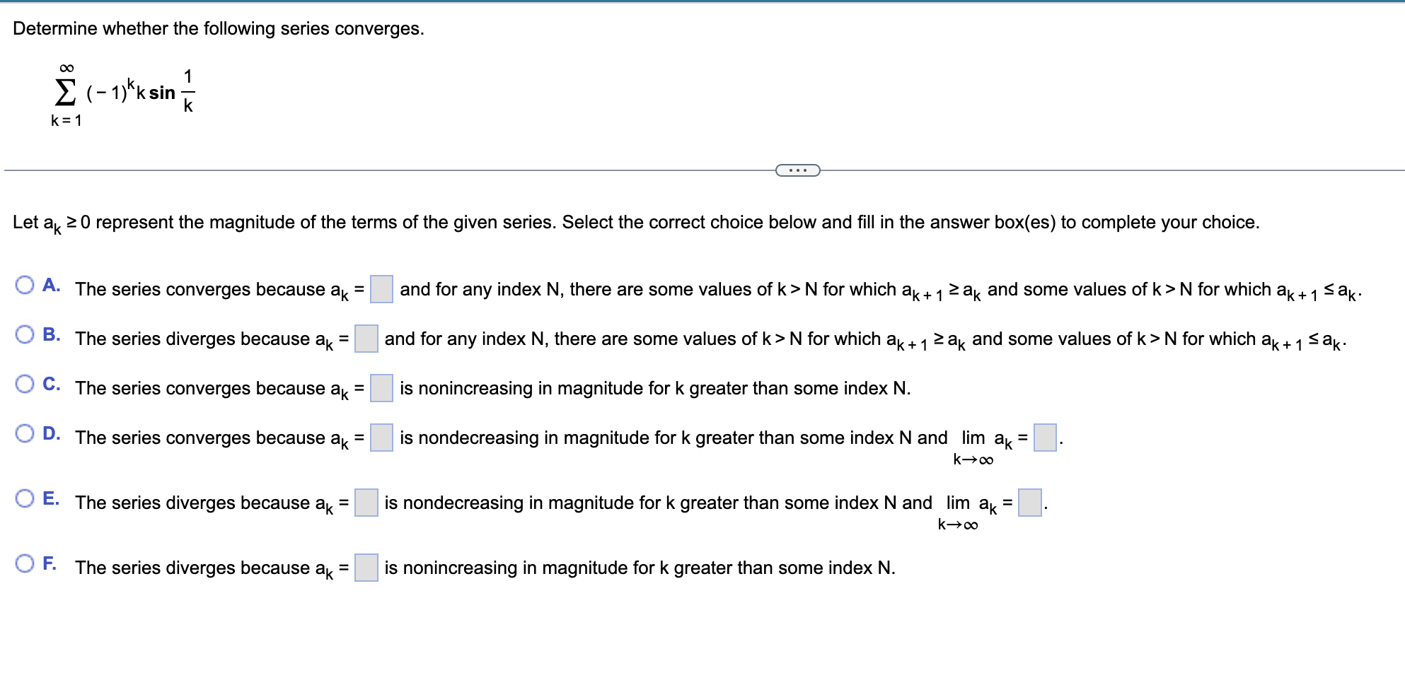 Solved Determine whether the following series | Chegg.com