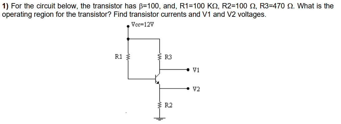Solved For the circuit below, the transistor has β=100, | Chegg.com