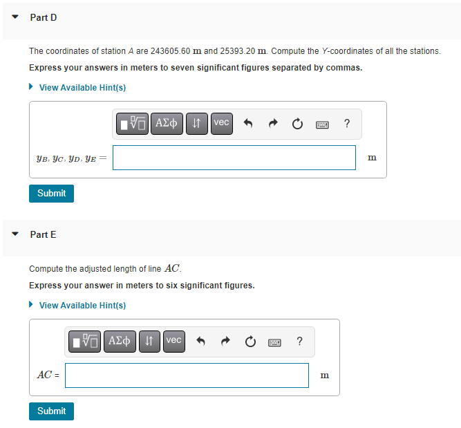 Solved V Part A Course Ab Length 336 249 Departure Latitude